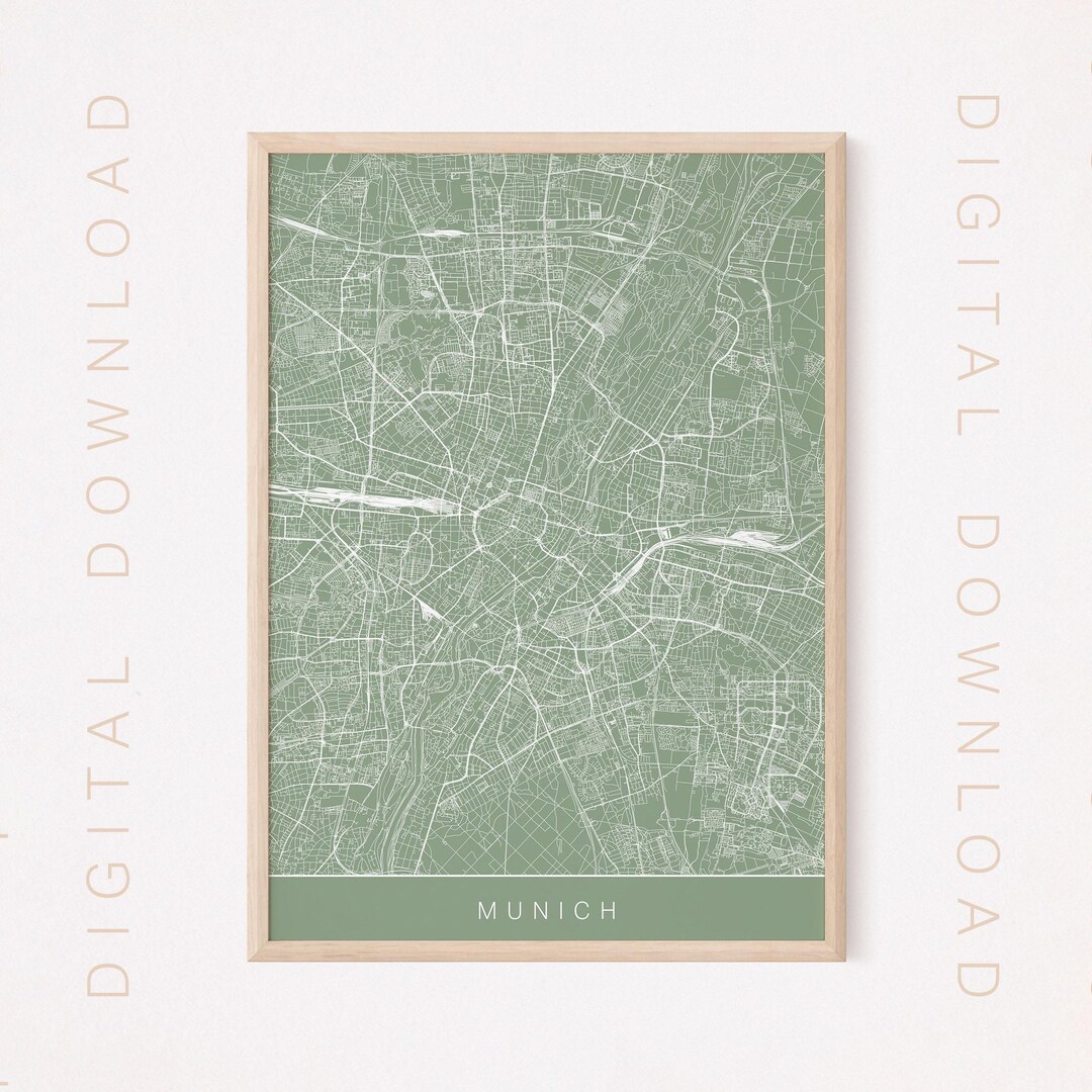 MUNICH MAP ART Art, Digital Download, Modern City Print Art, Munich ...