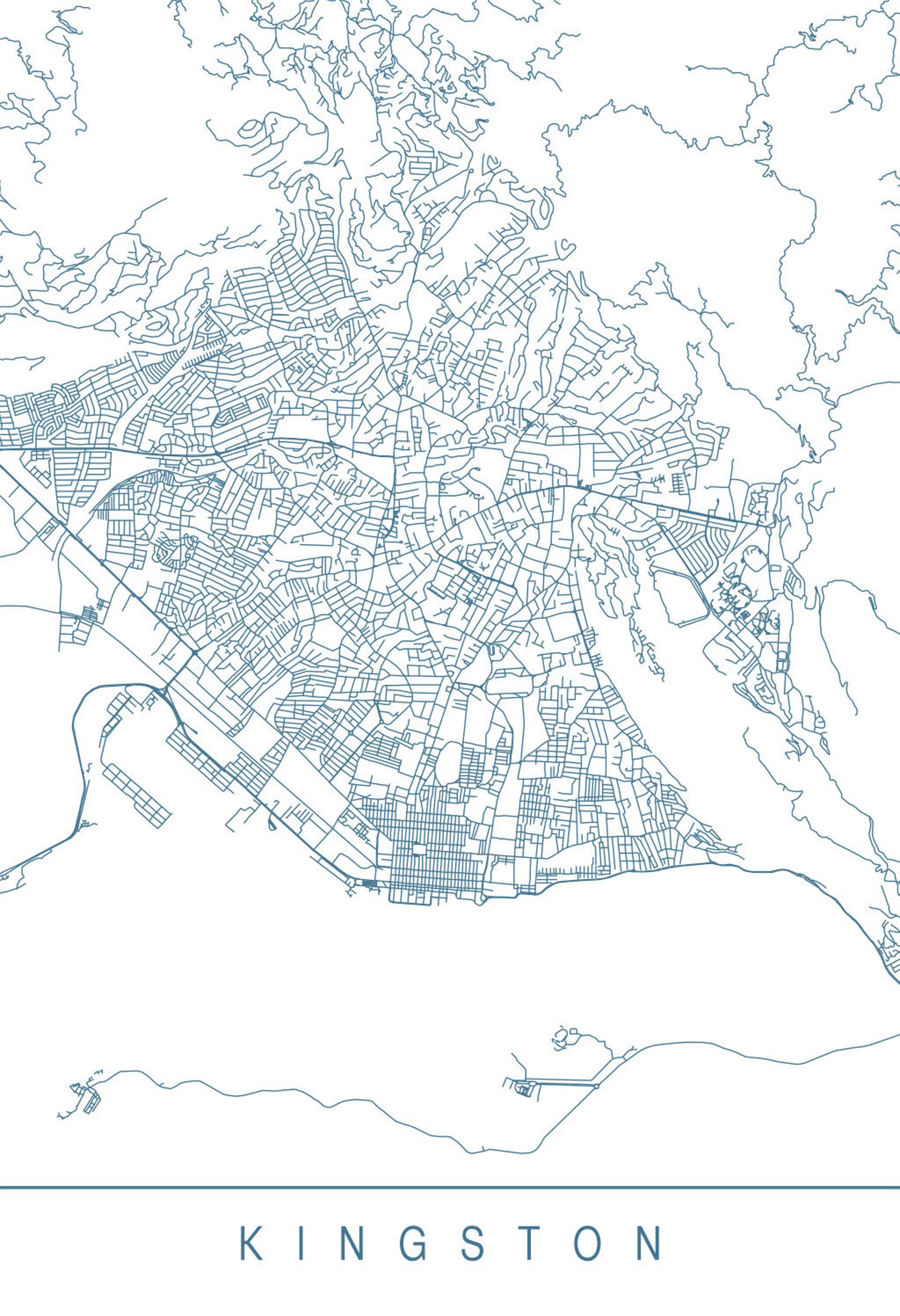 KINGSTON MAP High Quality Giclee Print Minimalist Kingston - Etsy Canada