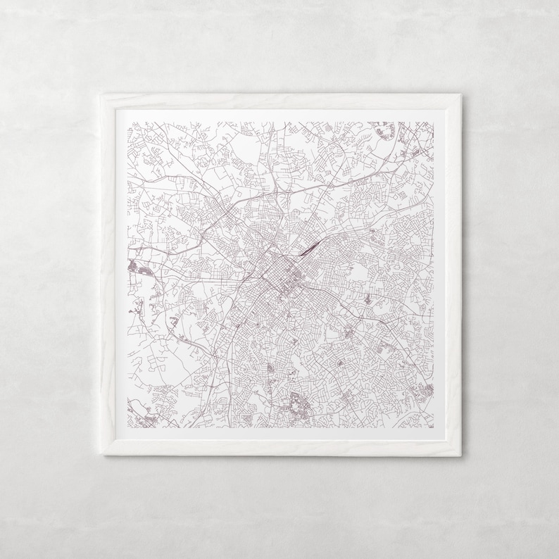 CHARLOTTE MAP Fine Art Map Poster Charlotte NC Art - Etsy