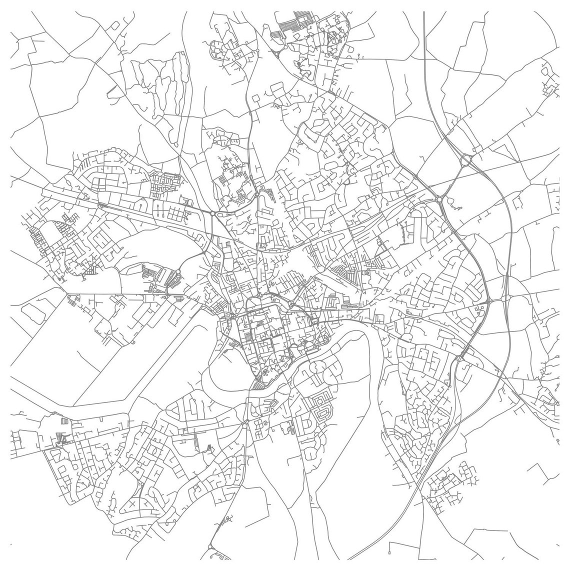 CHESTER CITY MAP Fine Art Map Poster Chester Map Print - Etsy