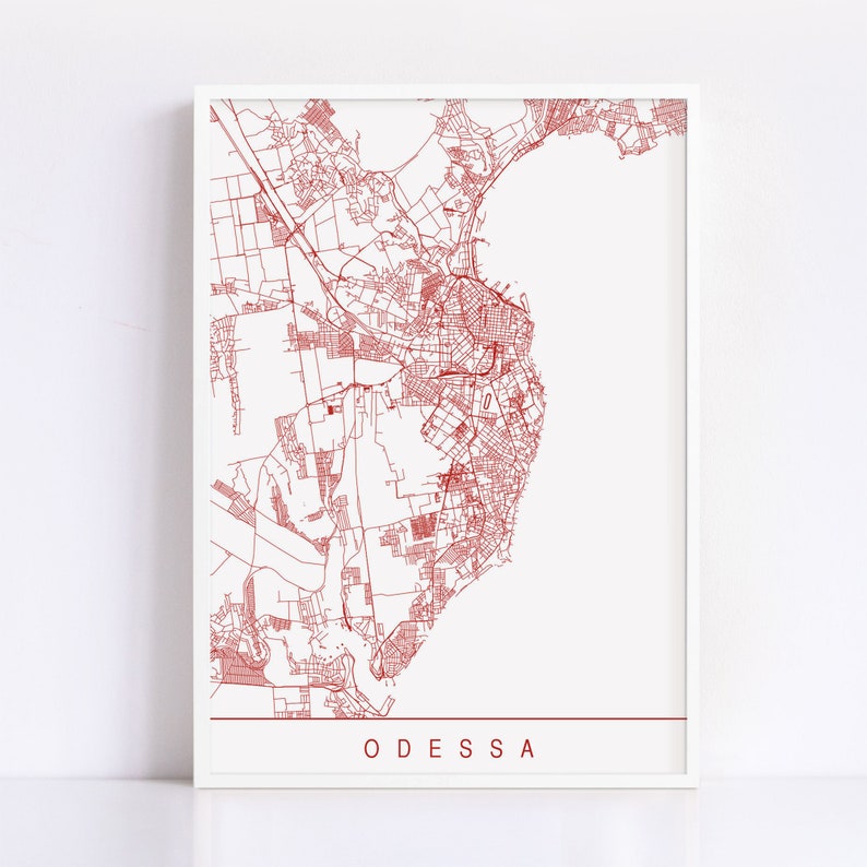 ODESSA MAP - High Quality Giclee Print, Minimalist Odessa Art Print ...