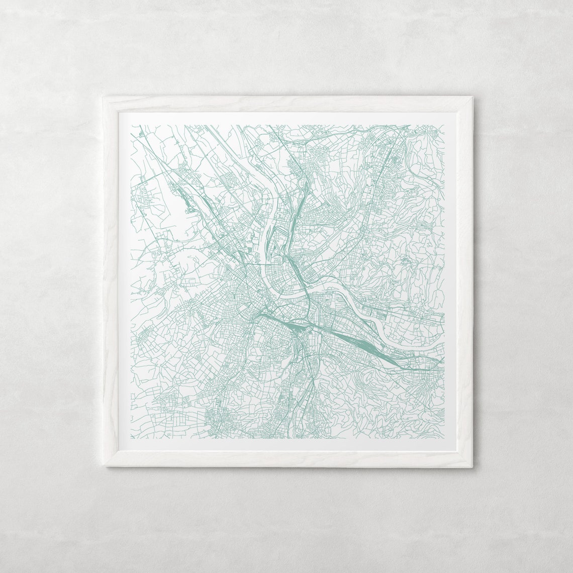 BASEL CITY MAP Fine Art Map Poster Basel Map Print - Etsy Canada