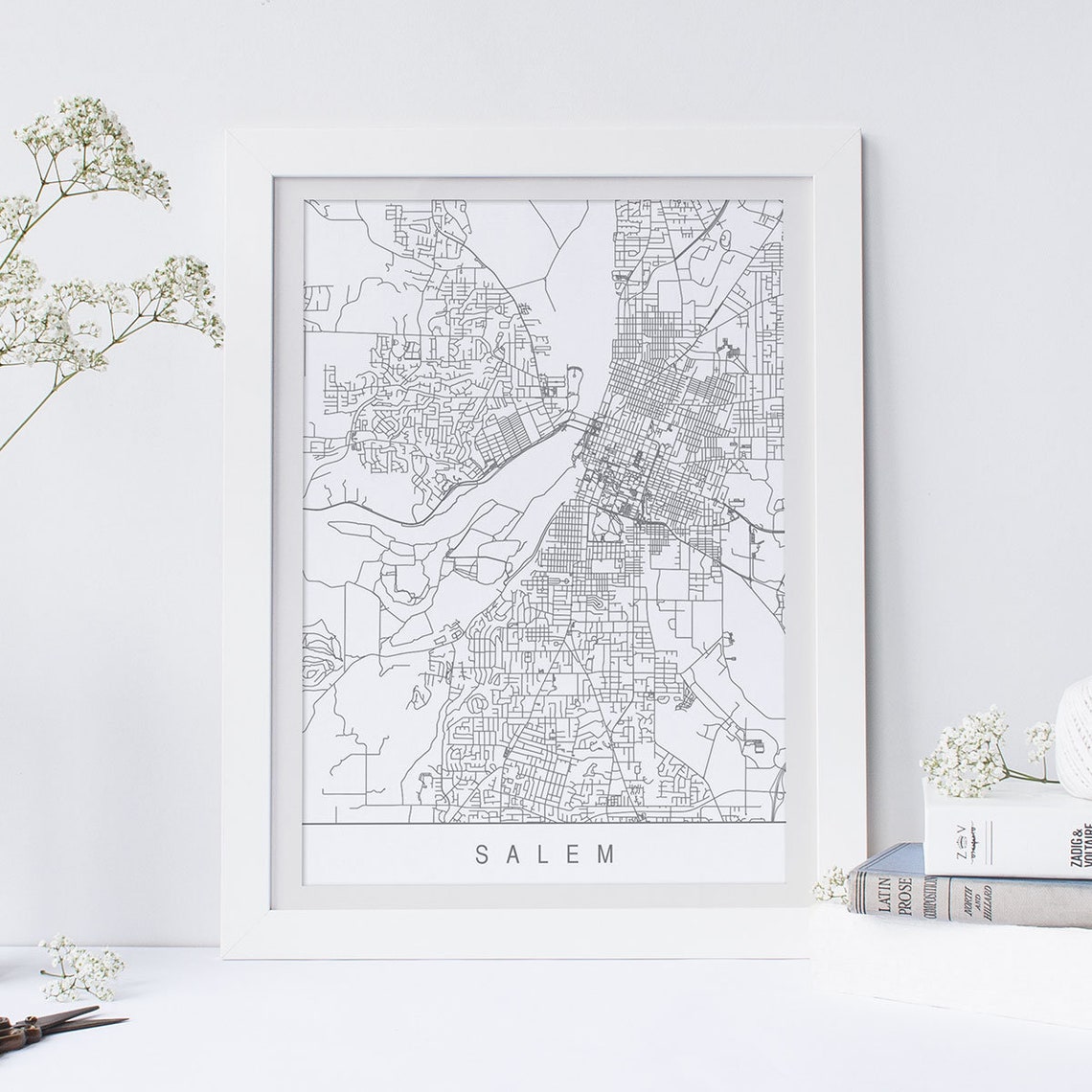 SALEM OREGON MAP Customizable City Map High Quality Giclee - Etsy
