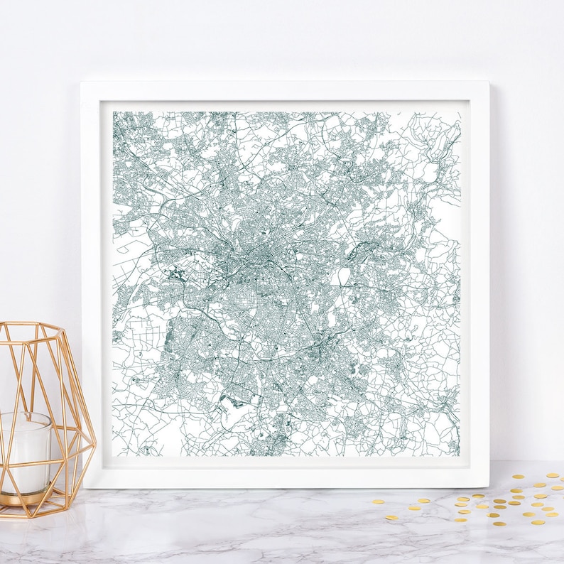 MANCHESTER MAP Fine Art Map Poster Manchester UK Map Print - Etsy