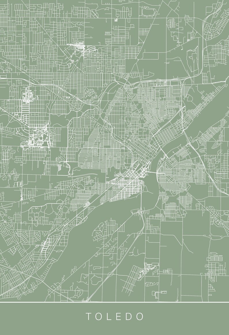 TOLEDO OHIO MAP, Digital Download, Printable City Poster, Multiple ...