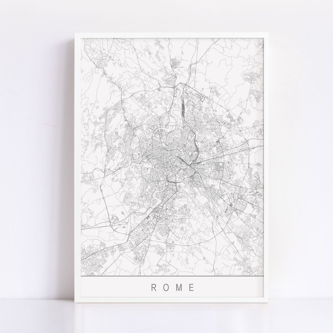 MAP OF ROME - Minimalist Rome Italy Art Print, Customizable City Map ...