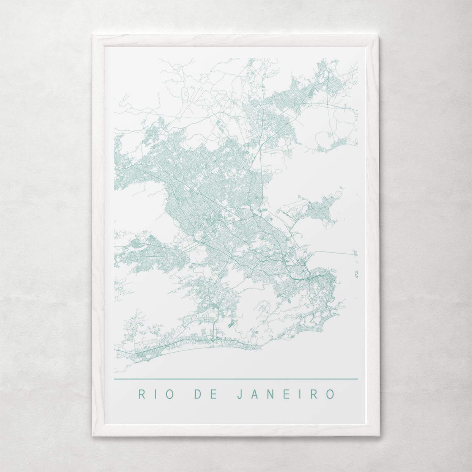 RIO MAP Minimalist Rio Art Print Customizable City Map | Etsy