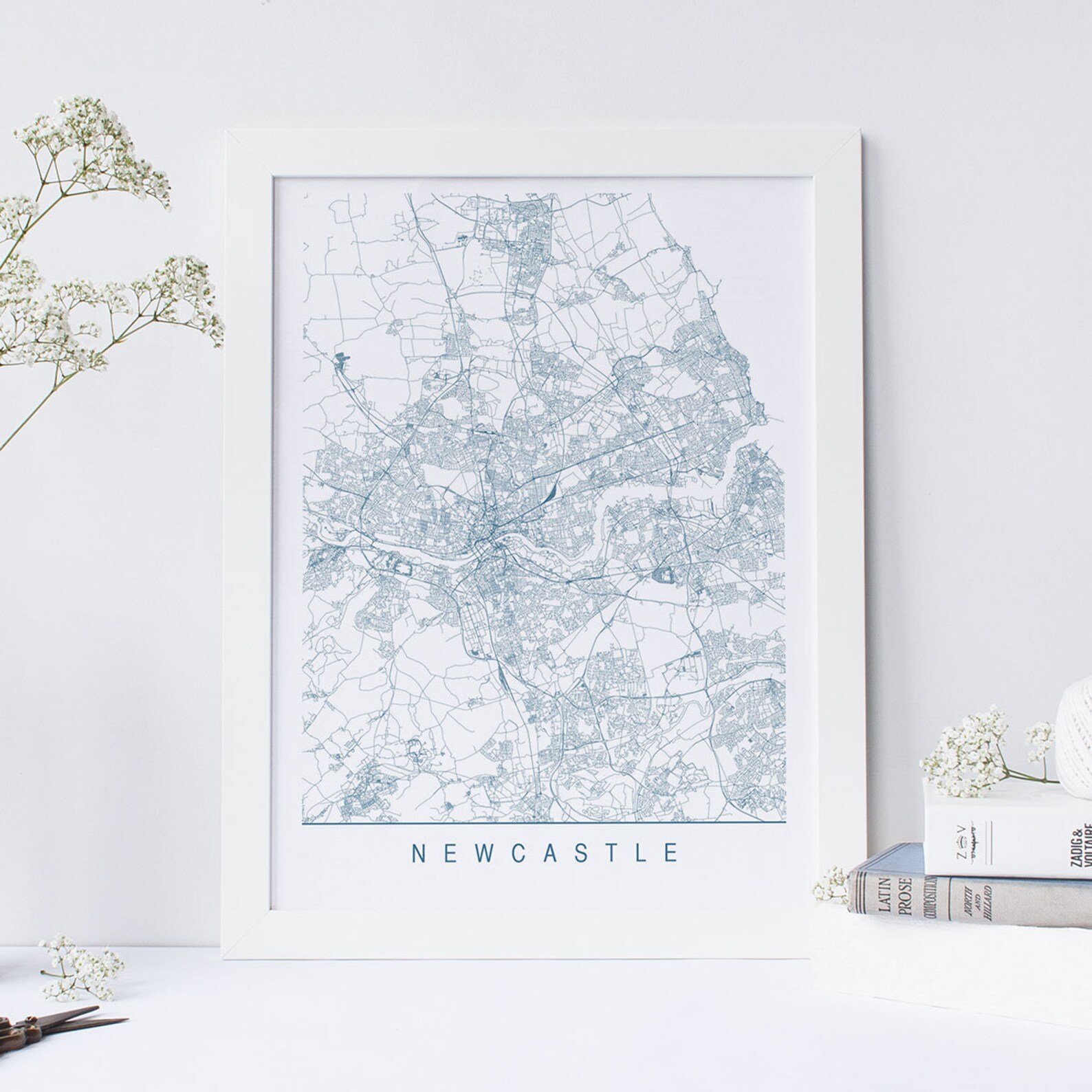 NEWCASTLE MAP High Quality Giclee Print Minimalist - Etsy Canada