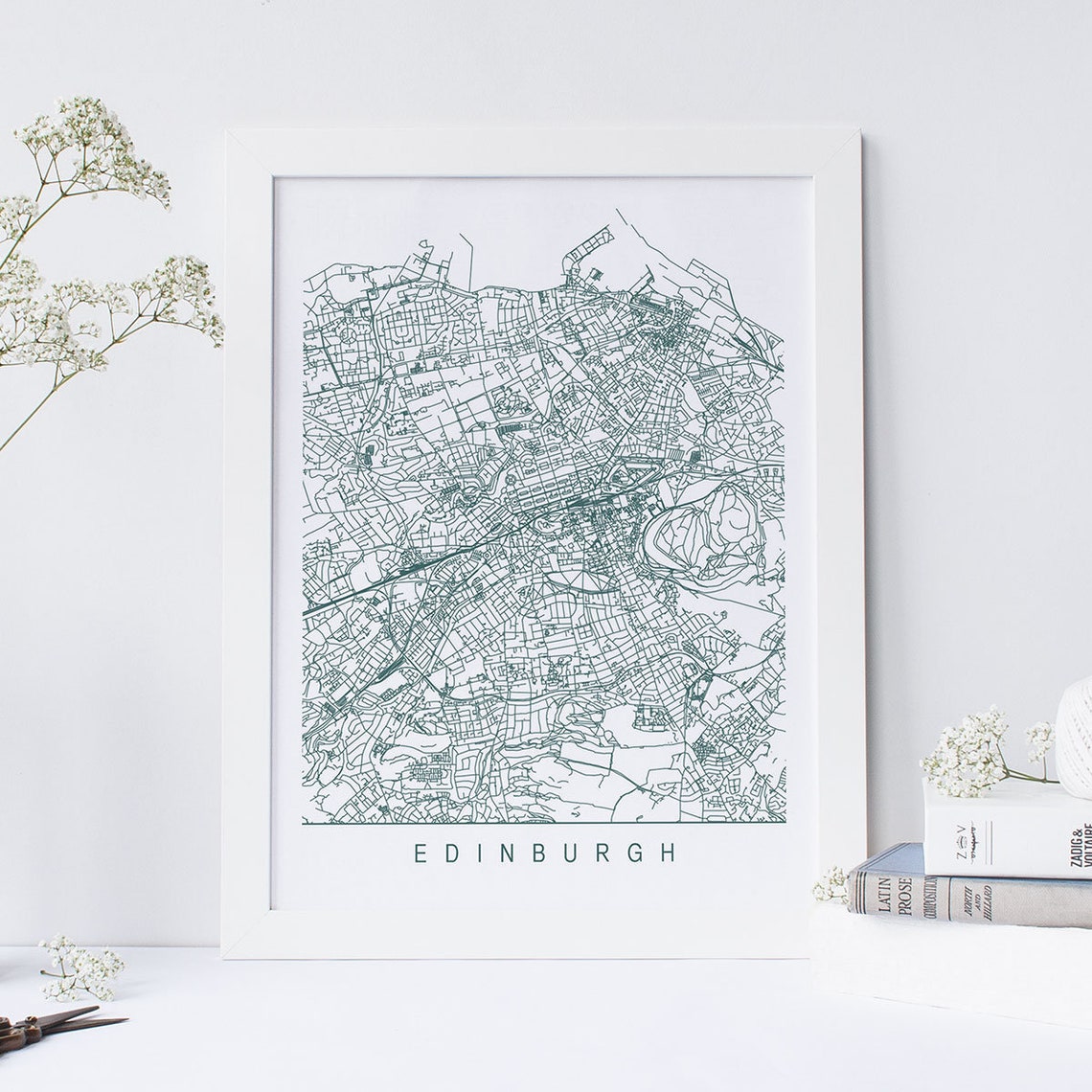 EDINBURGH MAP High Quality Giclee Print Minimalist | Etsy
