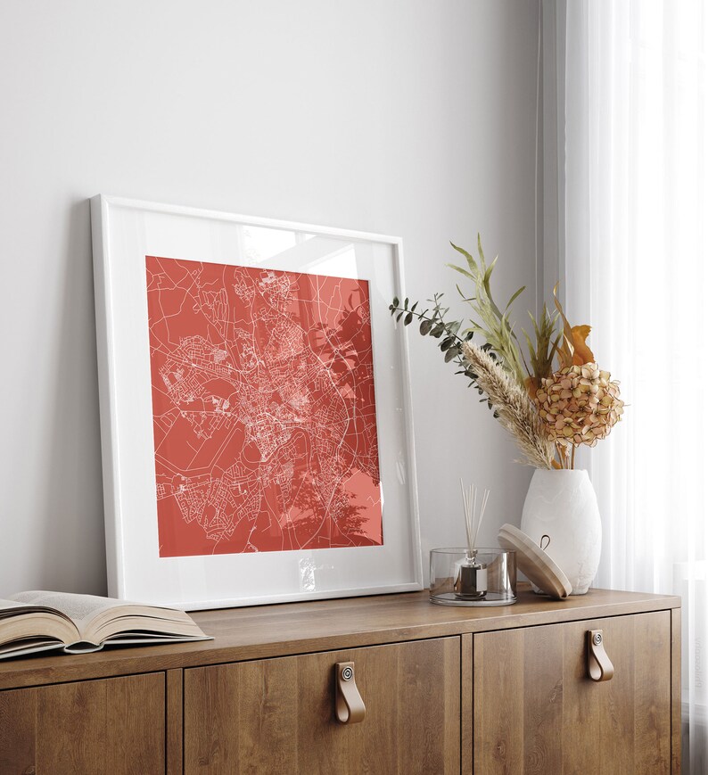 CHESTER UK City MAP Poster - Line Art City Map, Road Map of Chester ...