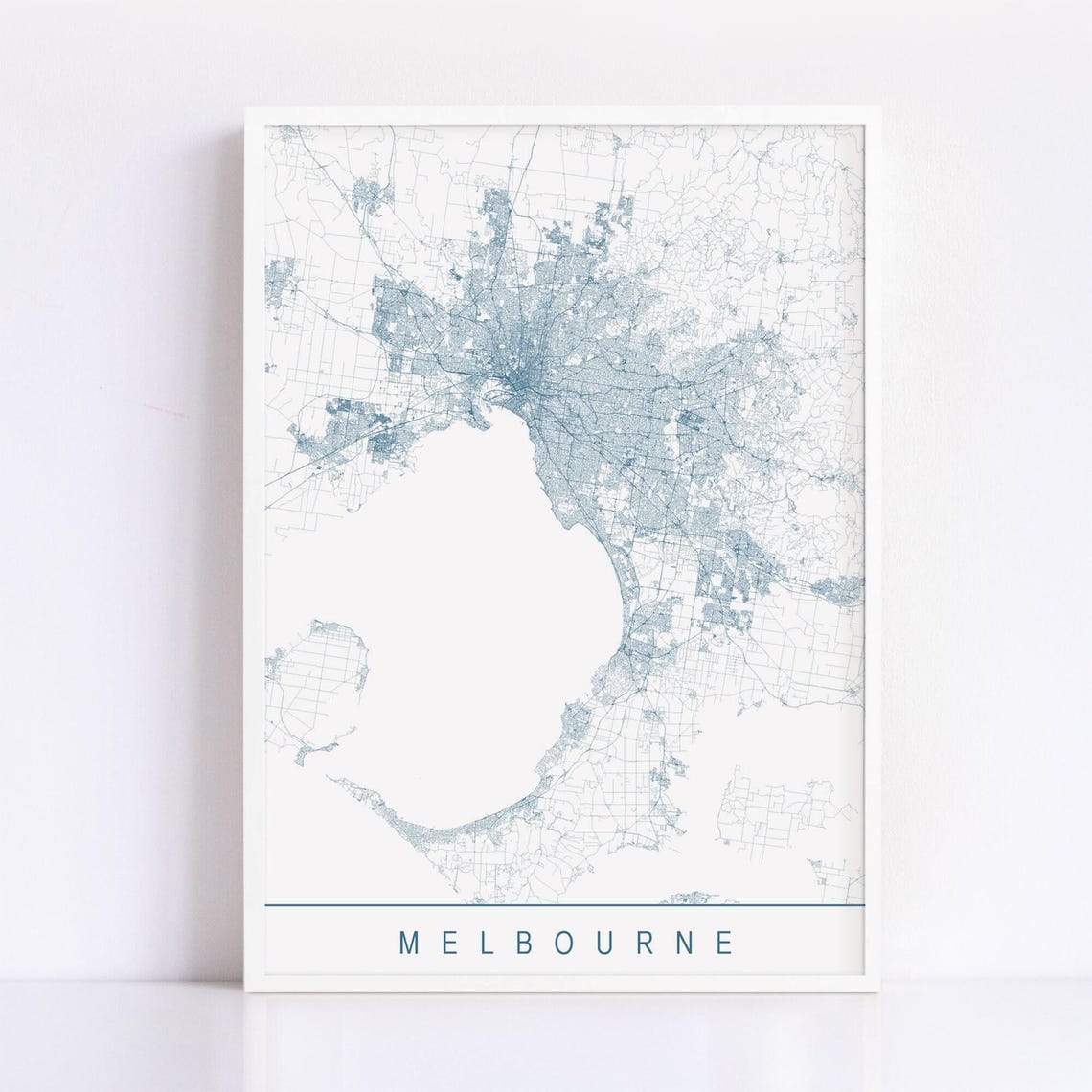 MELBOURNE MAP - High Quality Giclee Print, Minimalist Melbourne Art ...