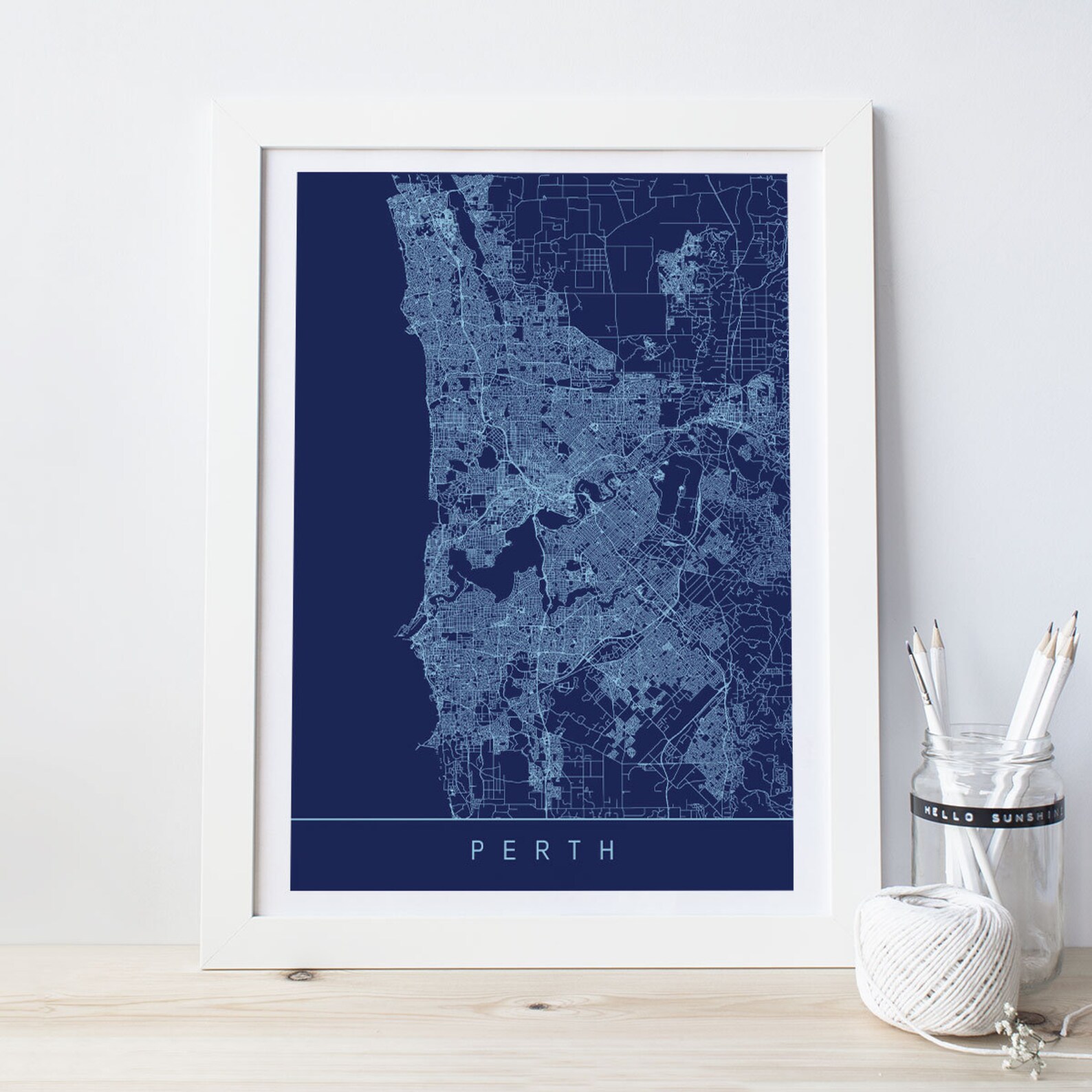 PERTH MAP Modern Perth Art Print Minimalist City Map High | Etsy