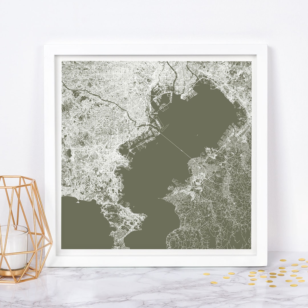 TOKYO CITY MAP - Fine Art Map Poster - Tokyo Japan Japanese Map Print ...