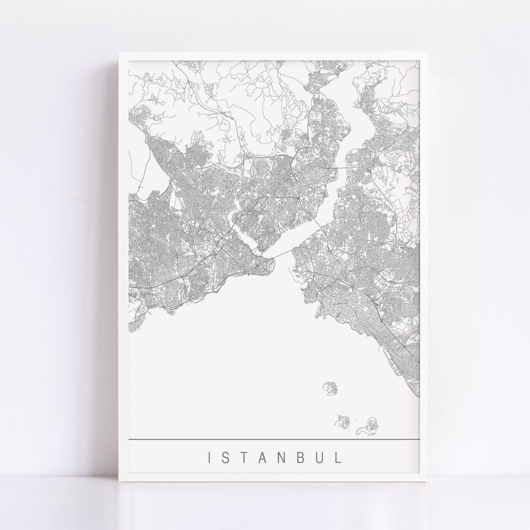 ISTANBUL MAP ART - High Quality Giclee Print, Minimalist Istanbul Art ...