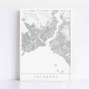 ISTANBUL MAP ART - High Quality Giclee Print, Minimalist Istanbul Art ...