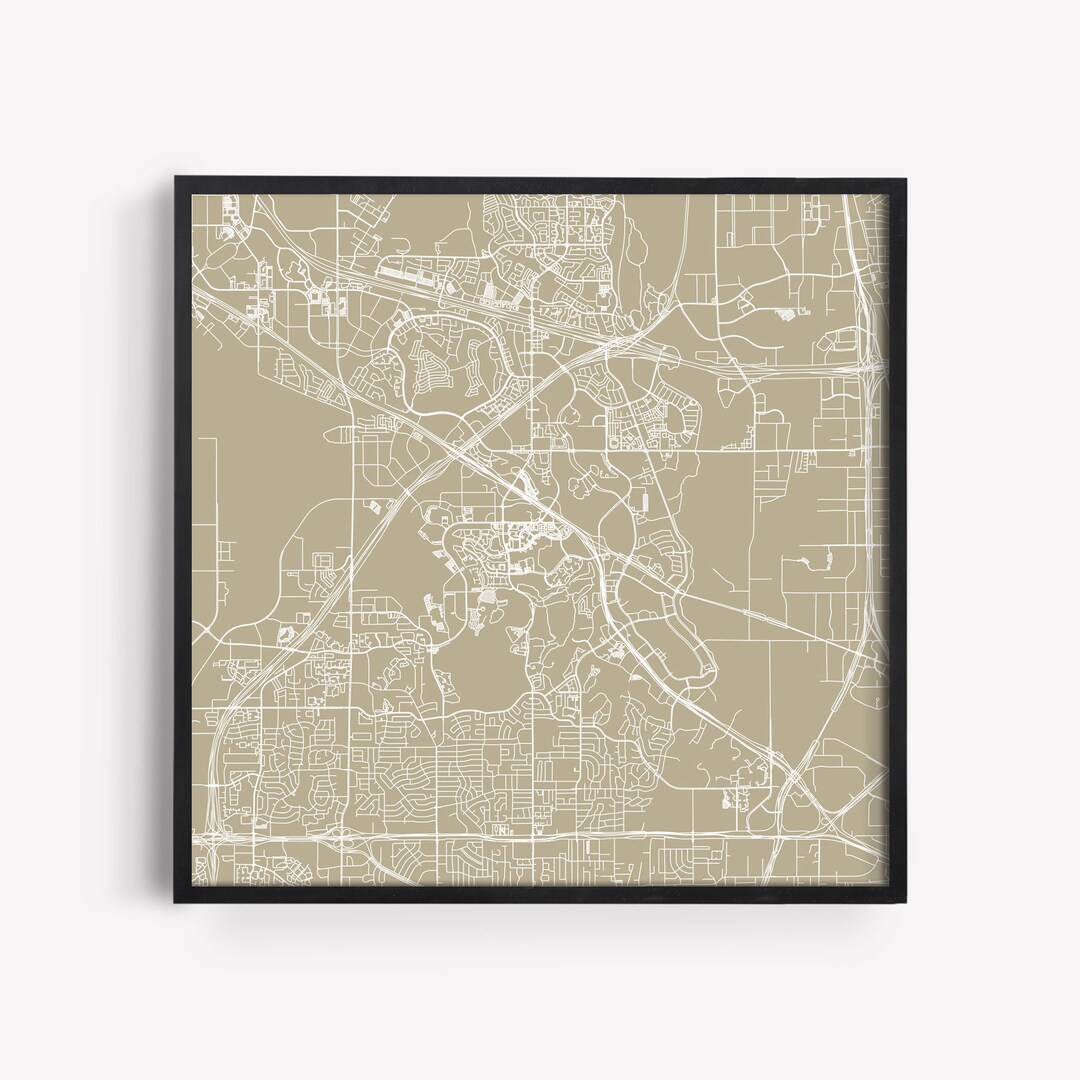 IRVING CITY MAP Minimalist Wall Art, Modern Design City Grid Poster ...