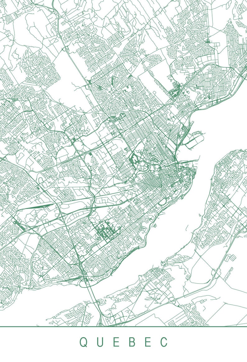 QUEBEC CITY MAP - Minimalist Quebec City Art Print, Customizable City ...