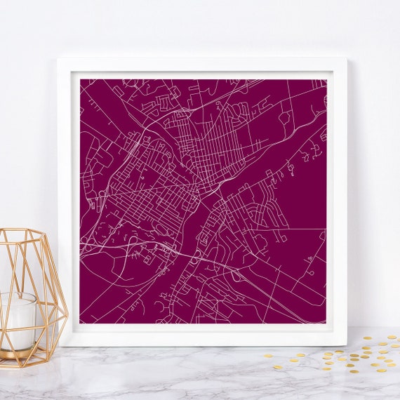 BANGOR Maine CITY MAP Poster Line Art City Map Road Map Bangor | Etsy