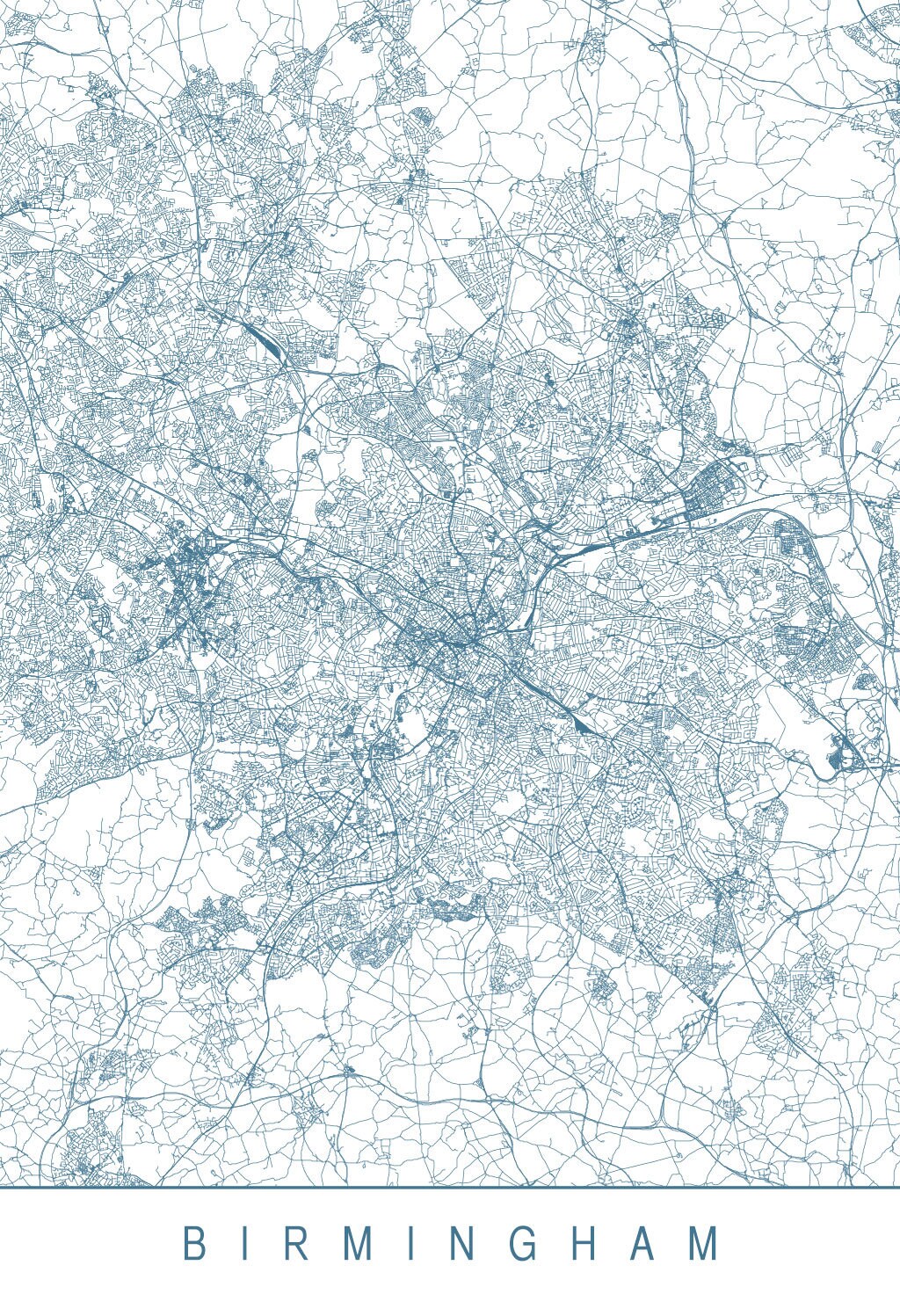 BIRMINGHAM MAP High Quality Giclee Print Minimalist - Etsy Canada