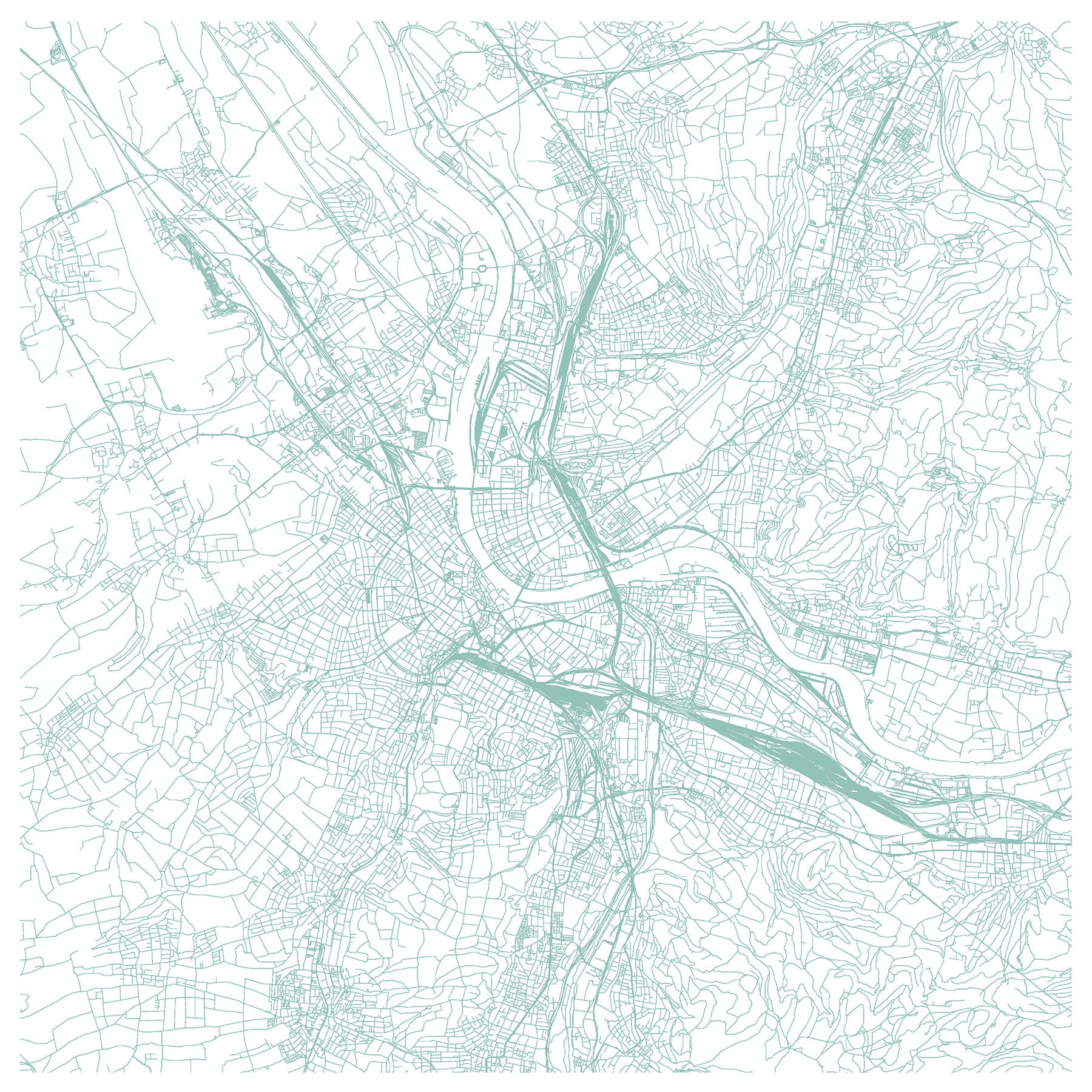 BASEL CITY MAP Fine Art Map Poster Basel Map Print - Etsy Canada