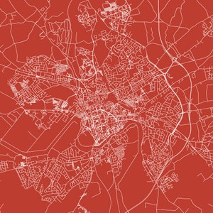 CHESTER UK City MAP Poster - Line Art City Map, Road Map of Chester ...
