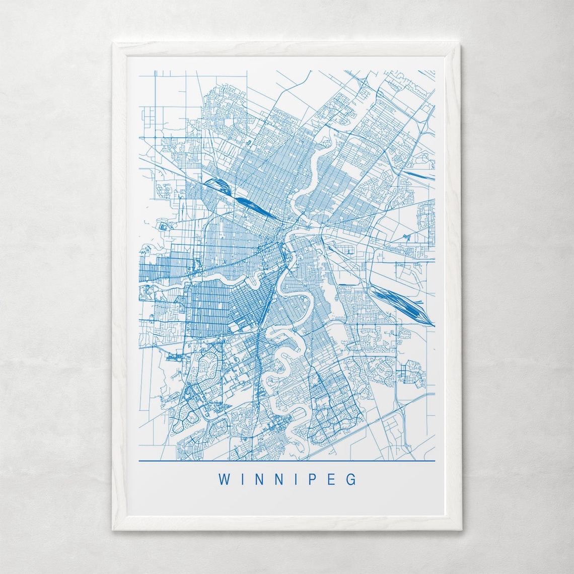 WINNIPEG MAP Minimalist Winnipeg Art Print Customizable | Etsy