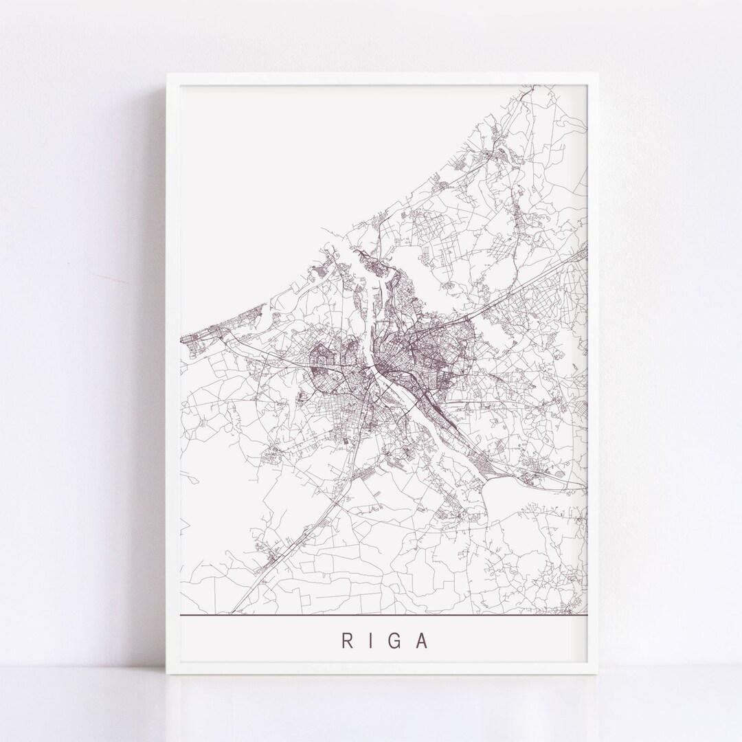 RIGA MAP - Minimalist Riga Art Print, Customizable City Map, High ...