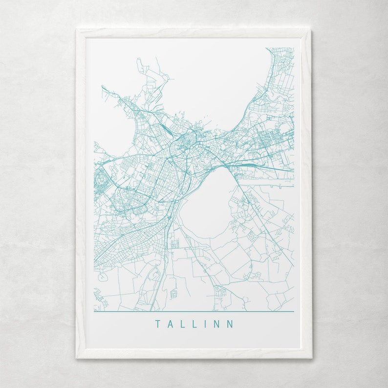 TALLINN MAP Minimalist Tallinn Art Print Customizable City - Etsy