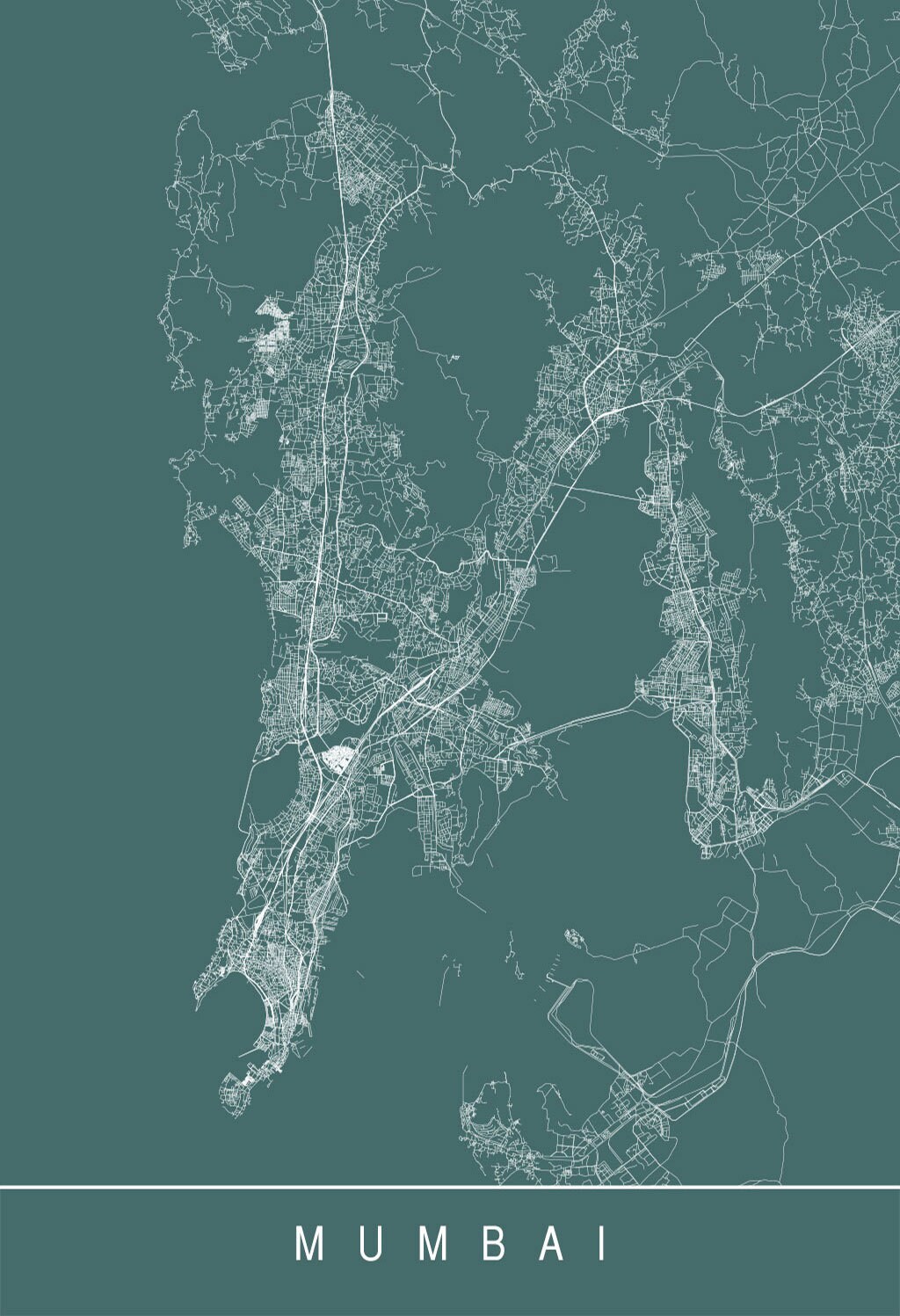 MUMBAI MAP POSTER Modern City Print Art Customizable - Etsy Canada