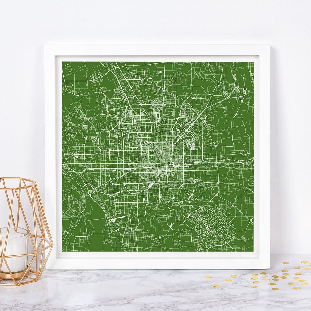 BEIJING China CITY MAP Poster Line Art City Map Road Map of - Etsy