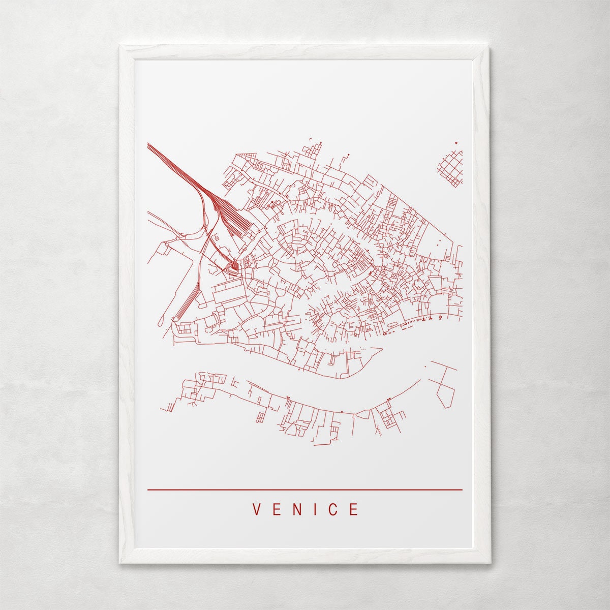 VENICE MAP Minimalist Venice Art Print Customizable City - Etsy Canada
