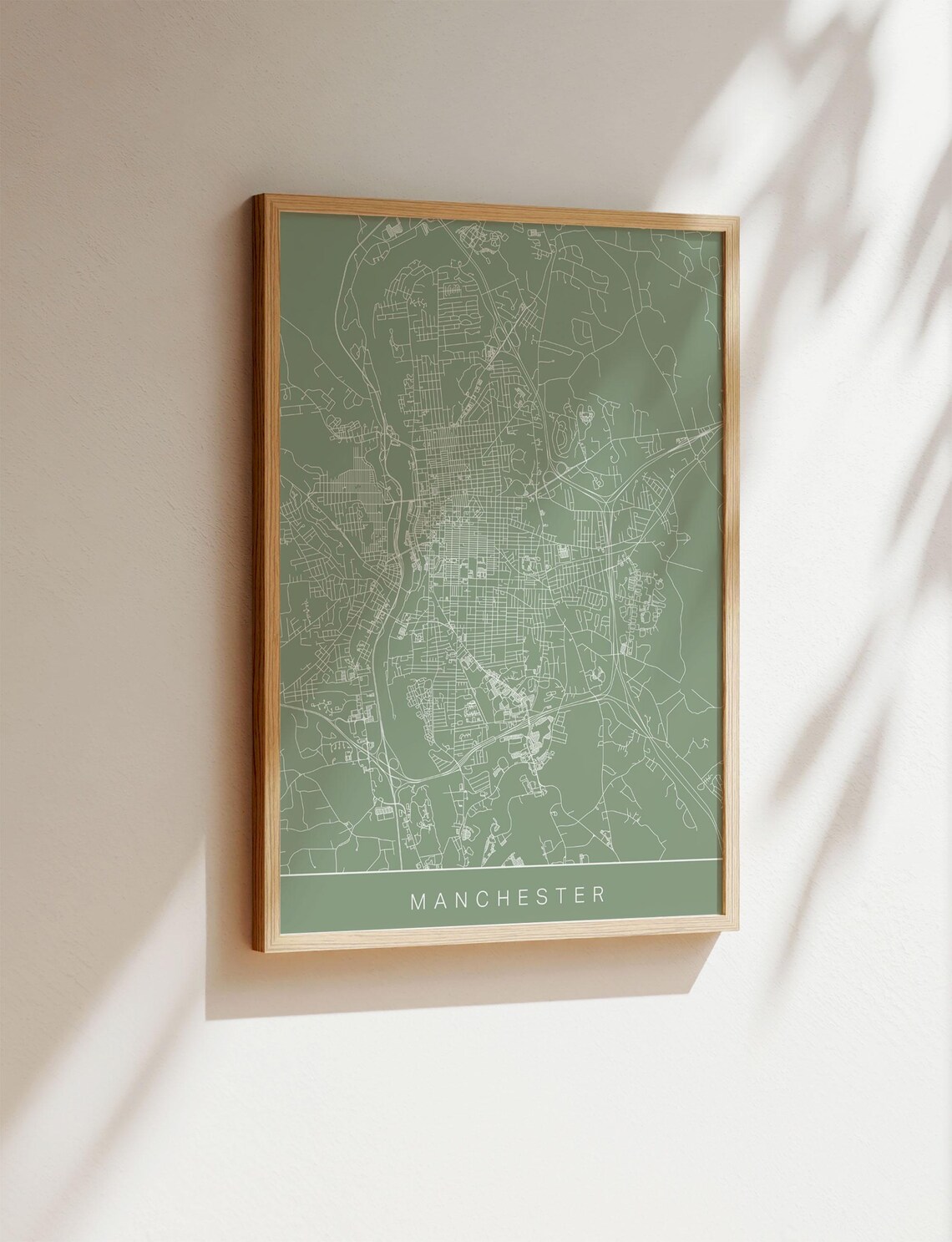 MANCHESTER NH MAP, Printable Digital Download, New Hampshire City ...