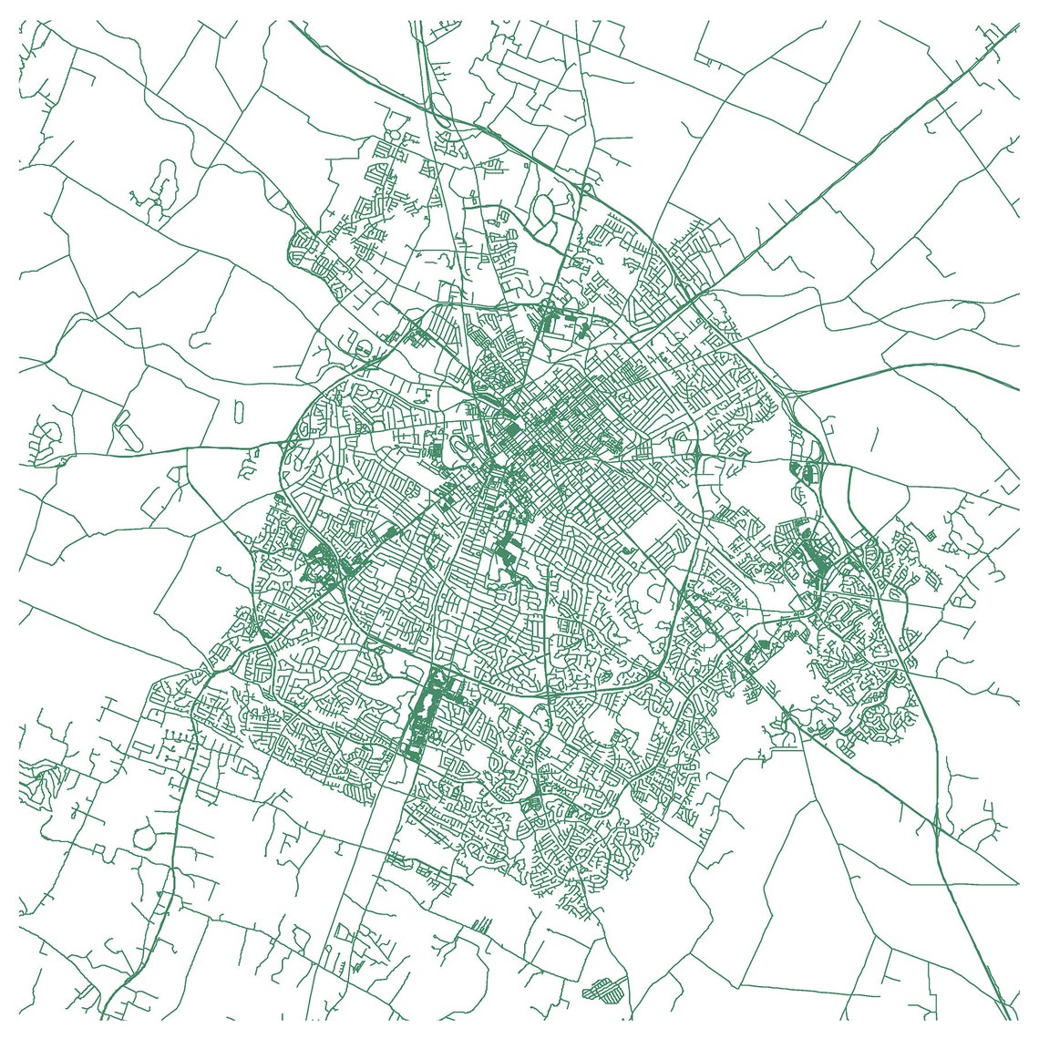 LEXINGTON CITY MAP Fine Art Map Poster Lexington Map Print - Etsy
