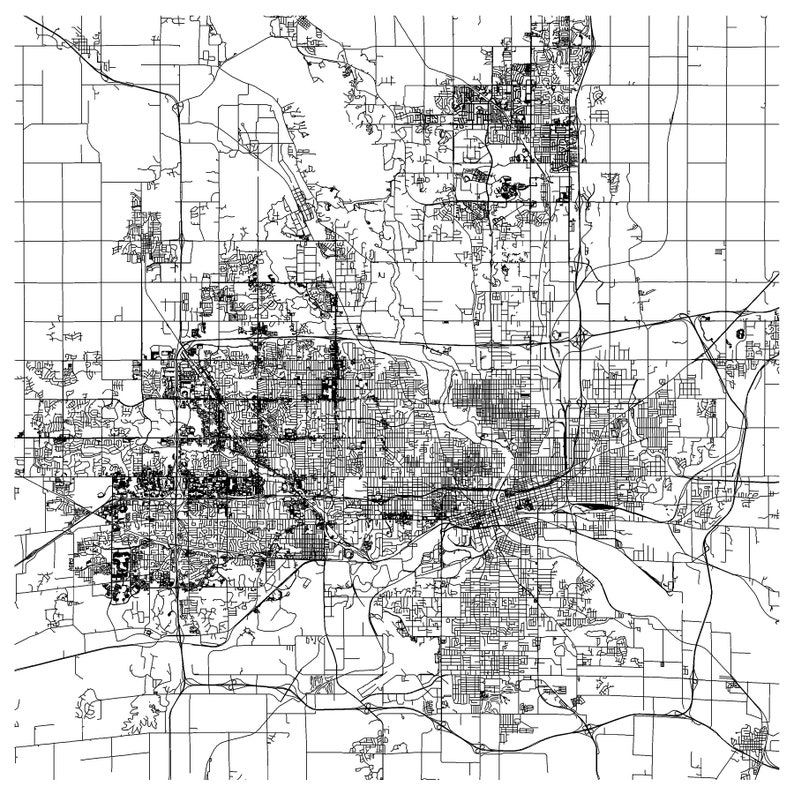 DES MOINES City MAP Fine Art Map Poster Des Moines Iowa - Etsy