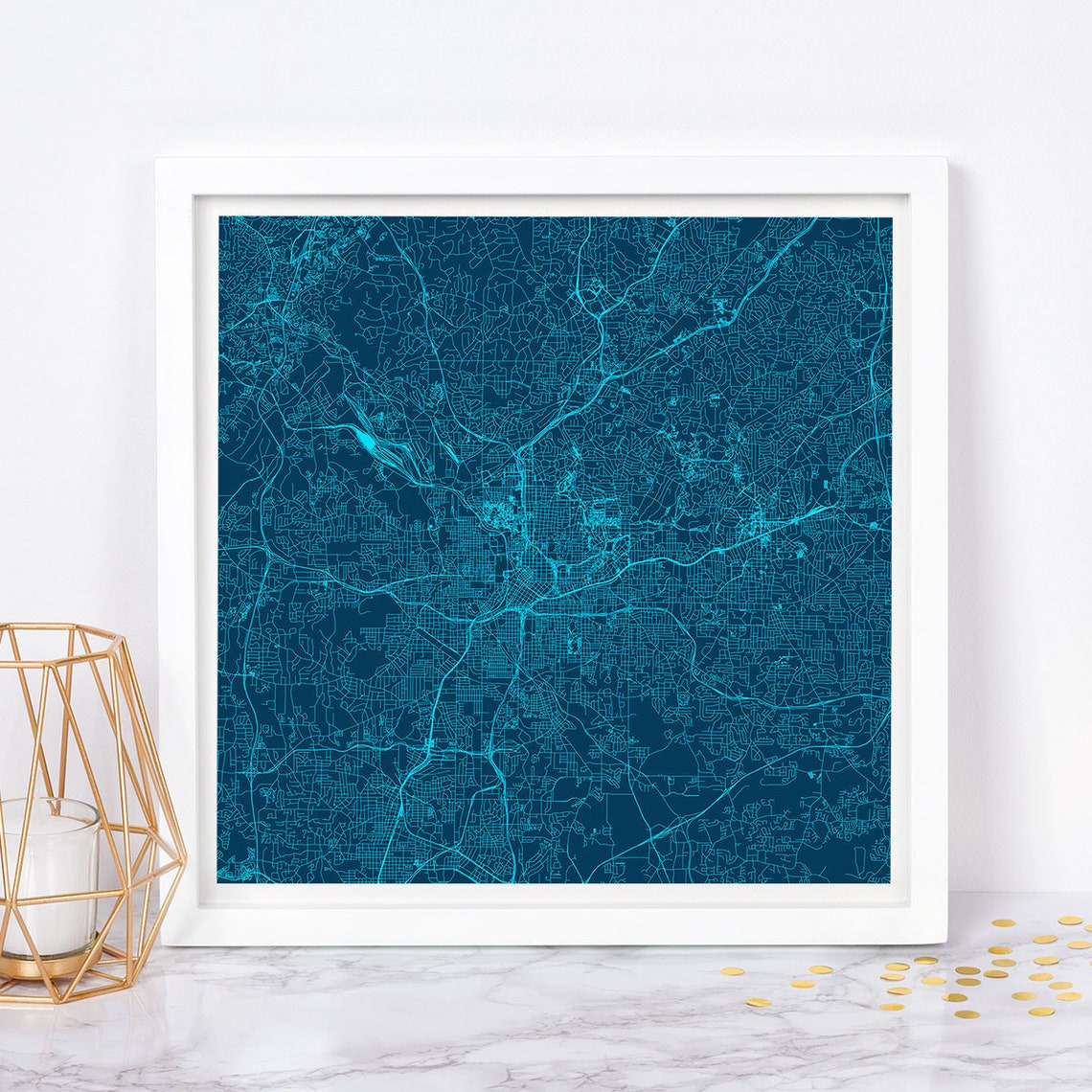 ATLANTA MAP POSTER Atlanta Georgia Map Minimalist City - Etsy