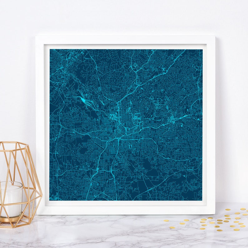 ATLANTA MAP POSTER Atlanta Georgia Map Minimalist City - Etsy