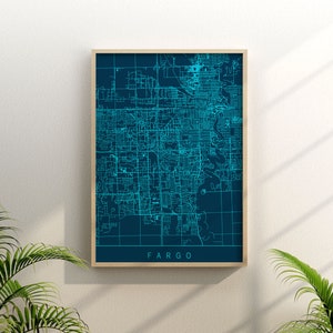 FARGO MAP Modern Fargo Art Print, Minimalist City Map - Etsy