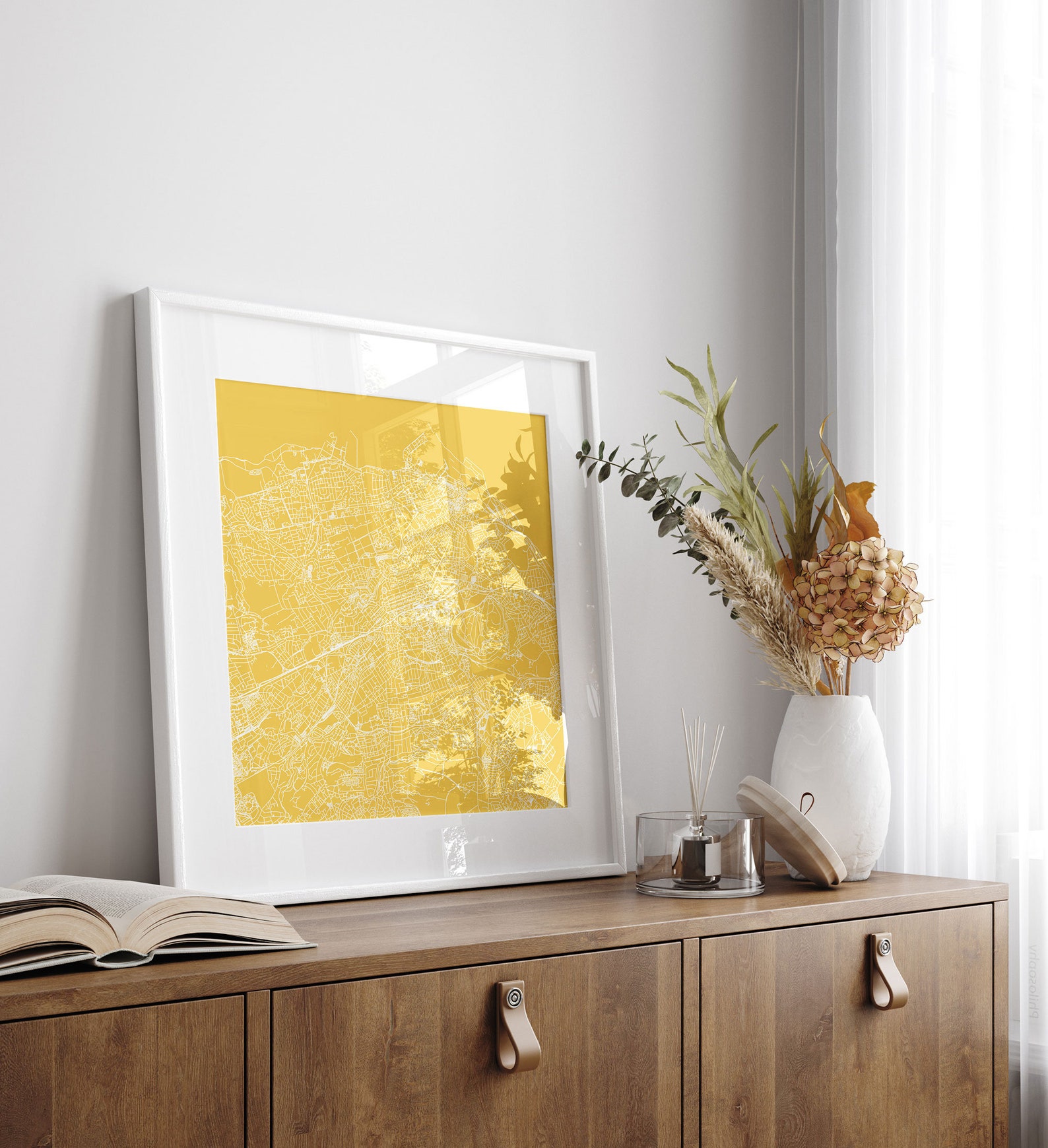 EDINBURGH CITY MAP - Fine Art Map Poster - Modern Scotland Map Print ...