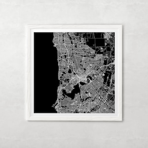 PERTH MAP PRINT - Modern Perth Australia Map Poster - Minimalist City ...