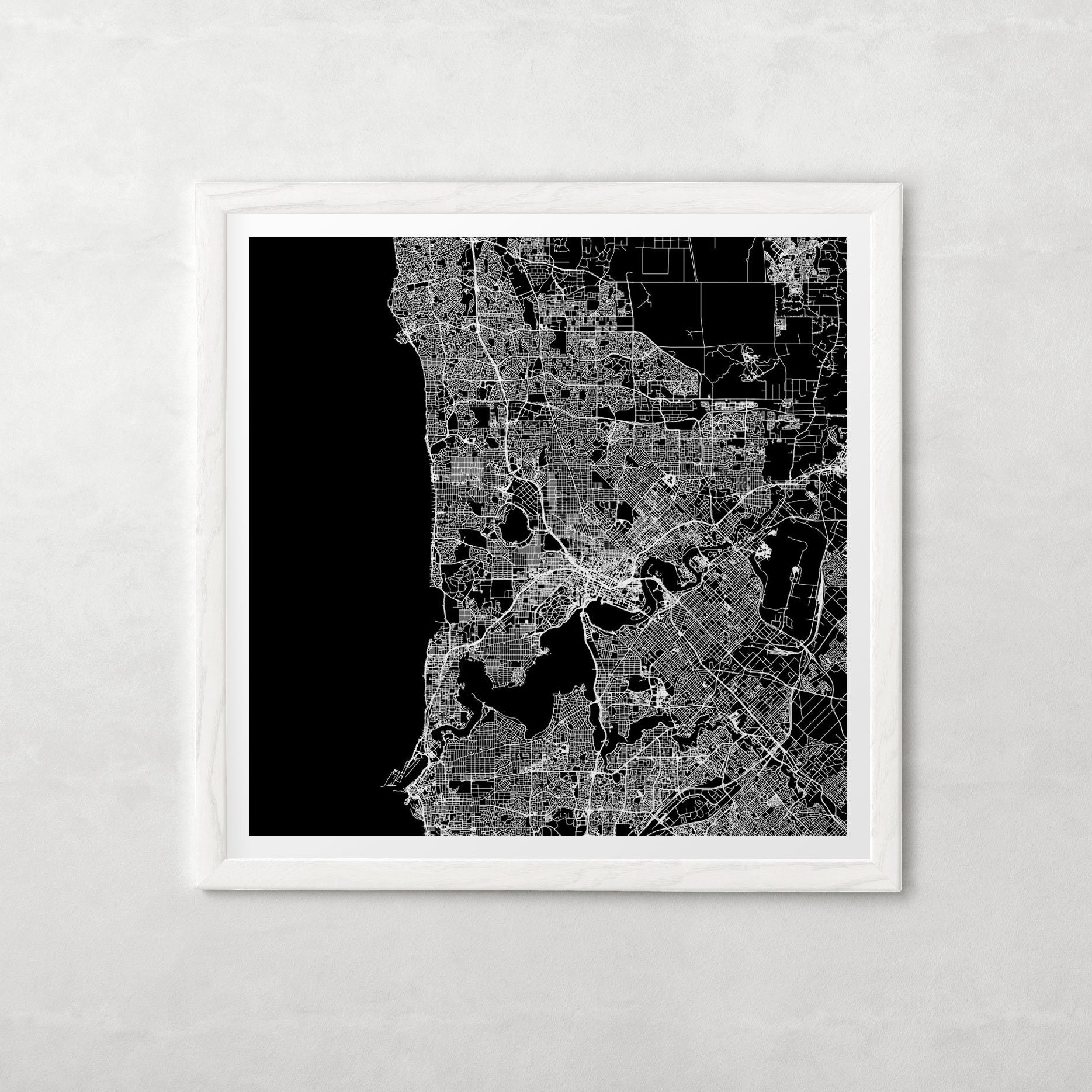 PERTH MAP PRINT - Modern Perth Australia Map Poster - Minimalist City ...