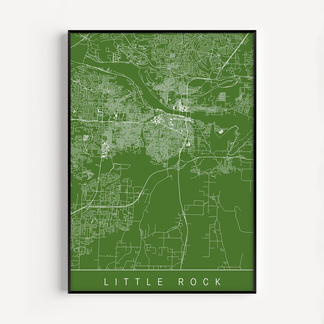 LITTLE ROCK City MAP Line Art City Map Road Map of Little - Etsy