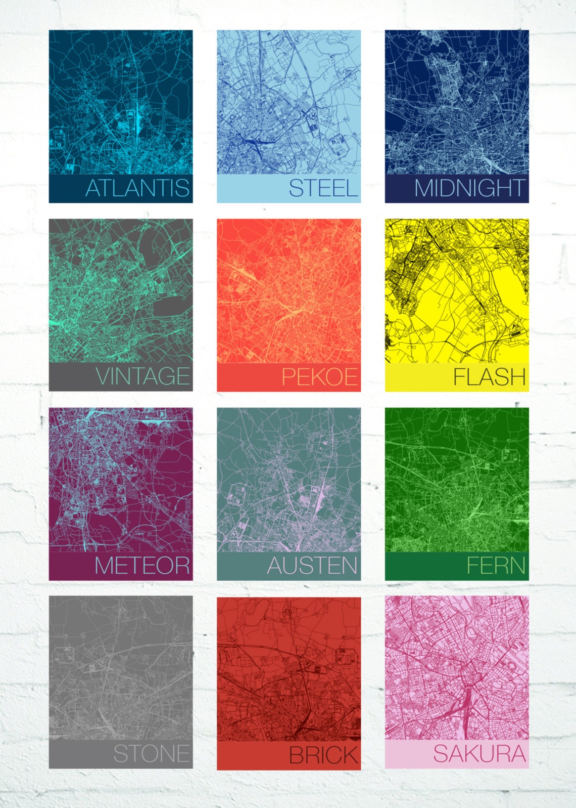LEIPZIG MAP PRINT Customizable Colors Leipzig Wall Art | Etsy