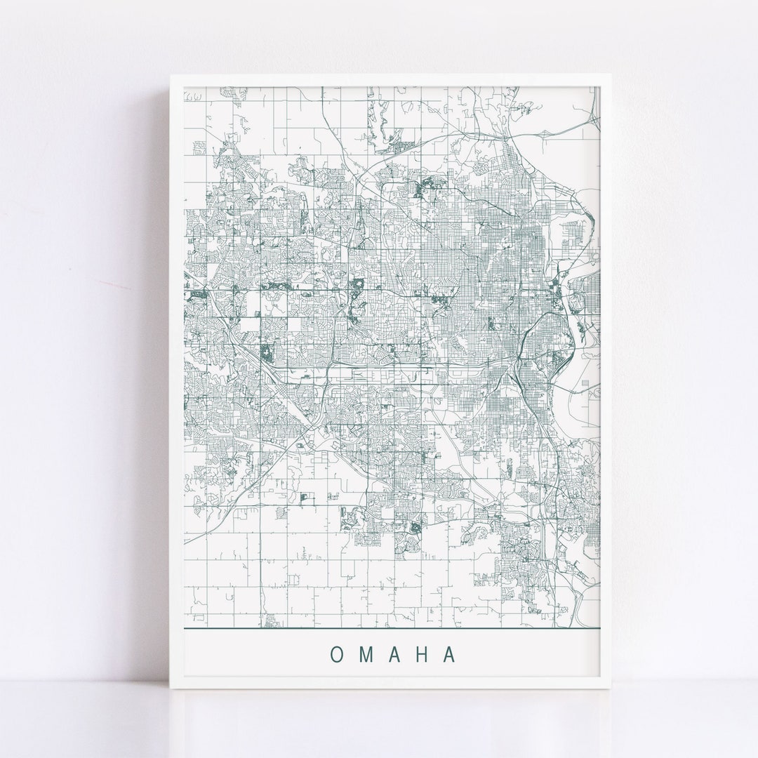 OMAHA MAP - High Quality Giclee Print, Minimalist Omaha Art Print ...