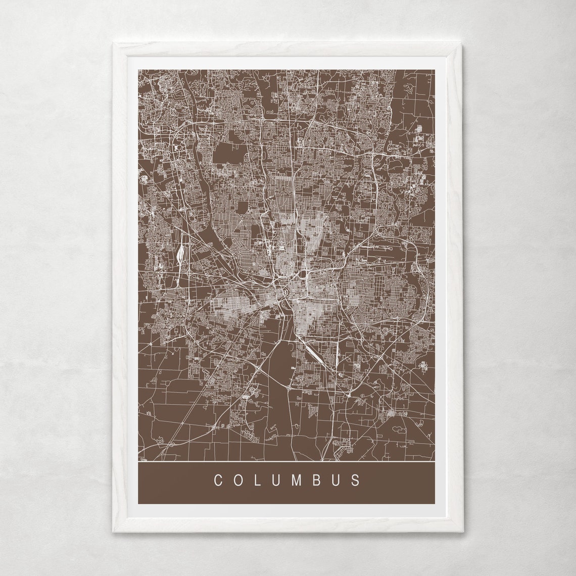 COLUMBUS CITY MAP Art Print Line Art City Map Columbus - Etsy