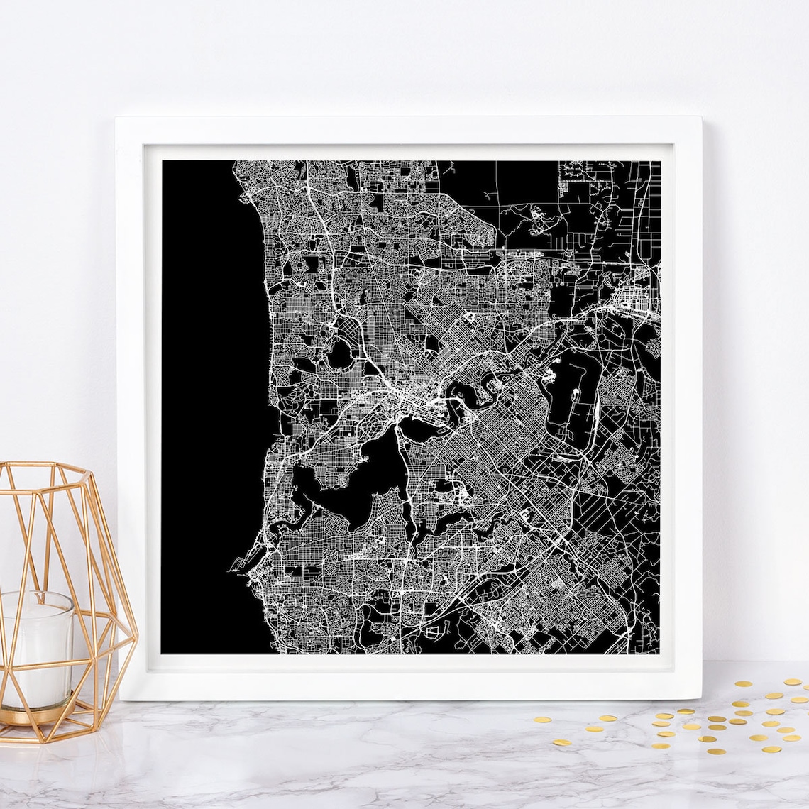 PERTH MAP PRINT Modern Perth Australia Map Poster - Etsy