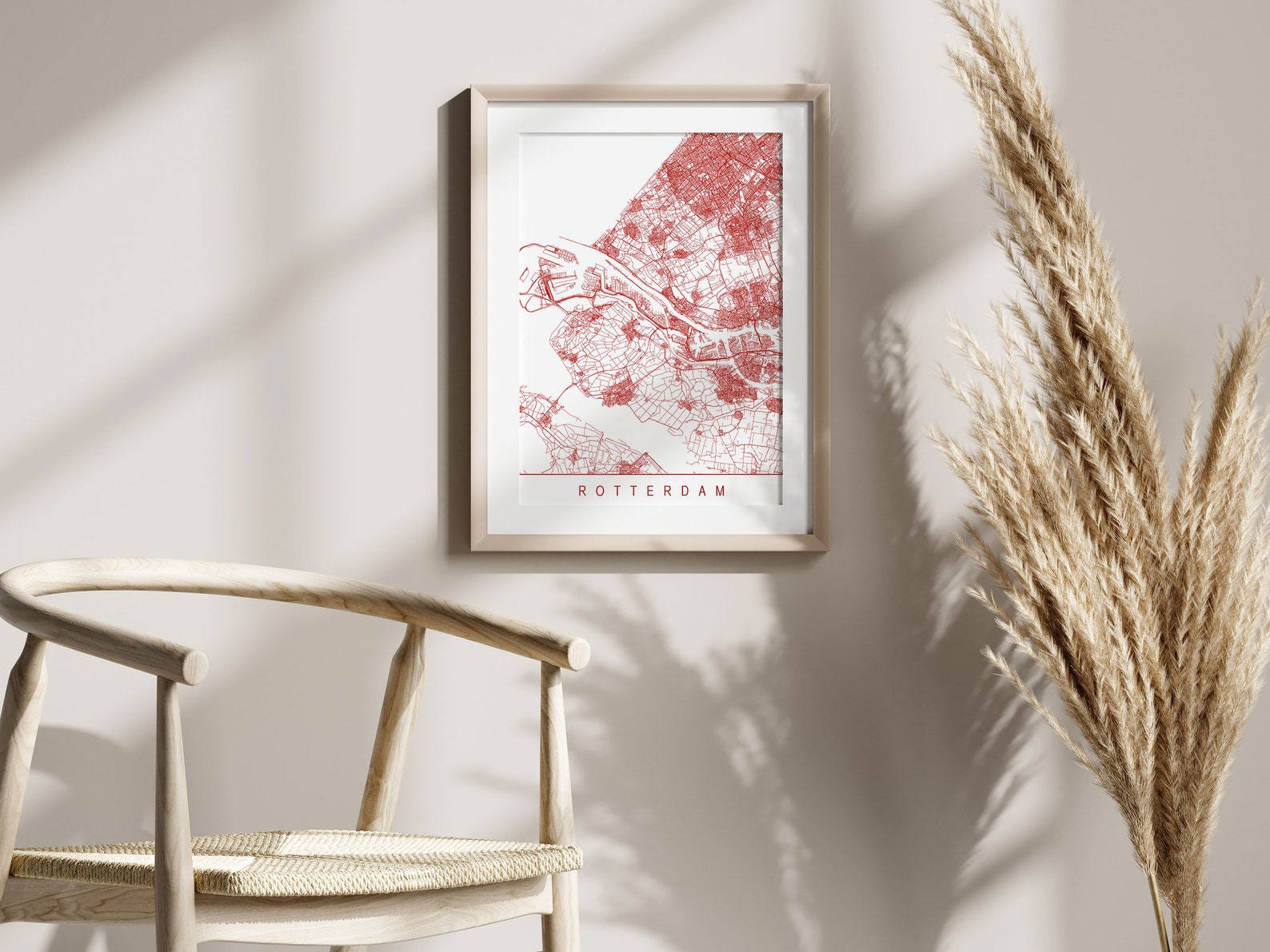 ROTTERDAM MAP - Minimalist Rotterdam Art Print, Customizable City Map ...