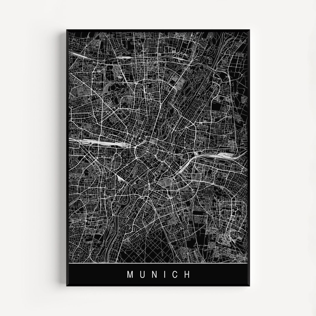 MUNICH MAP PRINT Art Modern City Print Art Customizable - Etsy