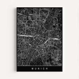 MUNICH MAP PRINT Art Modern City Print Art Customizable - Etsy