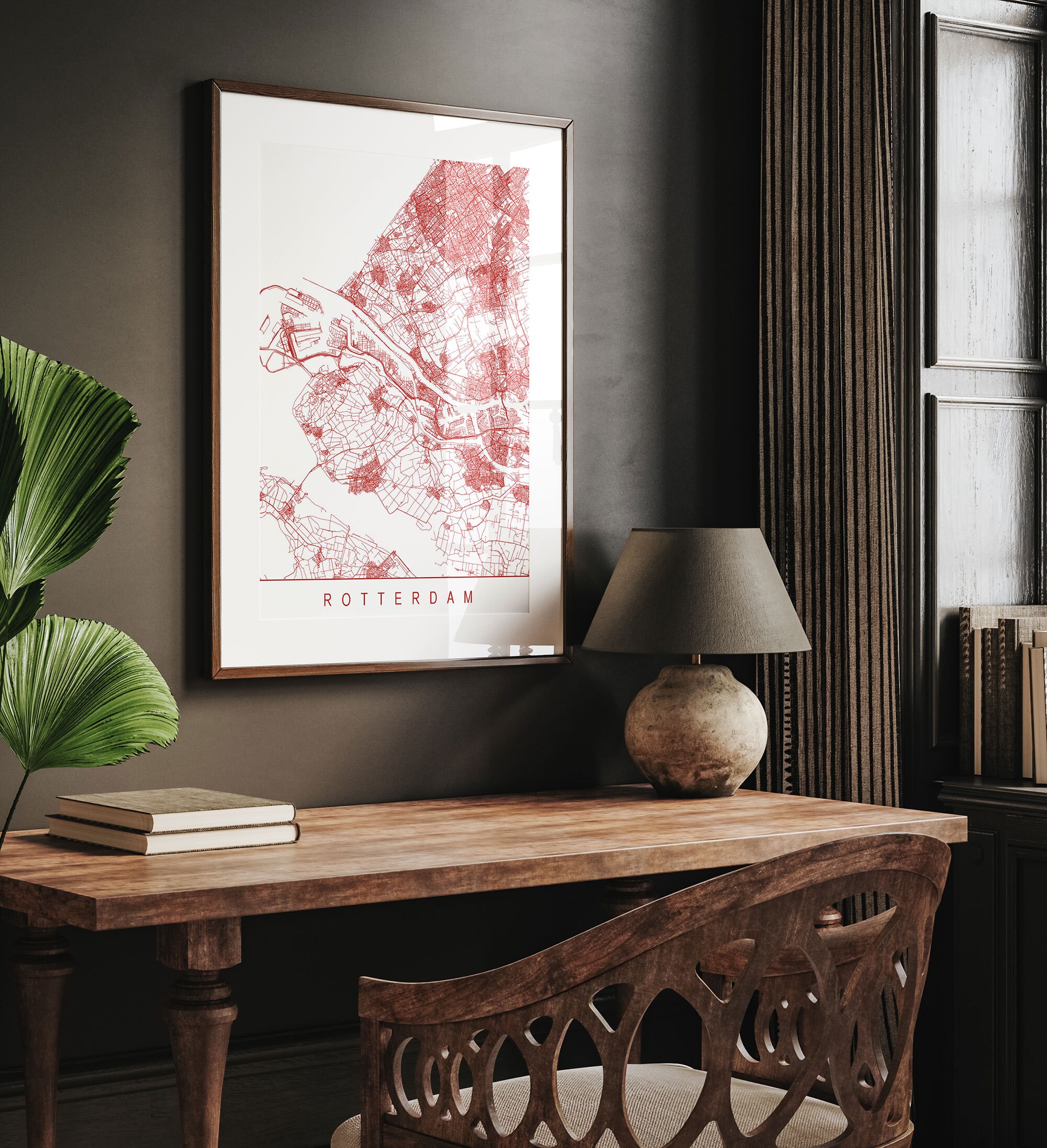 ROTTERDAM MAP - Minimalist Rotterdam Art Print, Customizable City Map ...