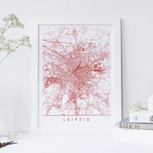 LEIPZIG MAP High Quality Giclee Print Minimalist Leipzig | Etsy